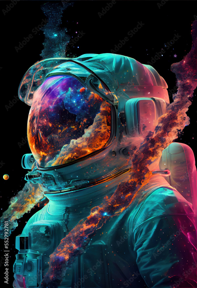 surreal, astronaut, colorful, unique digital art, space, galaxy ...