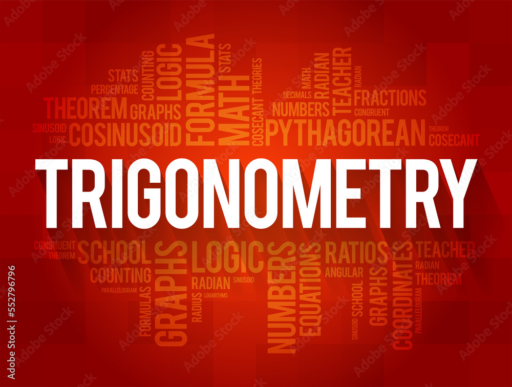 Trigonometry word cloud collage, education concept background Stock ...