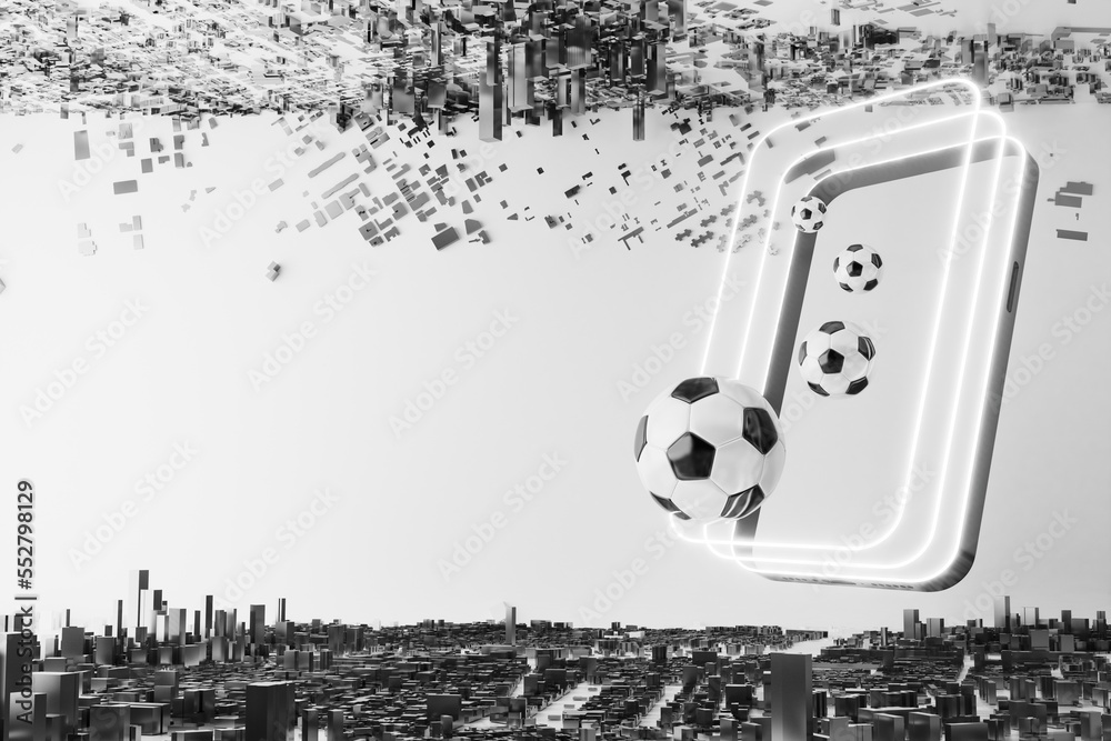 3d football object design. realistic rendering. abstract futuristic ...