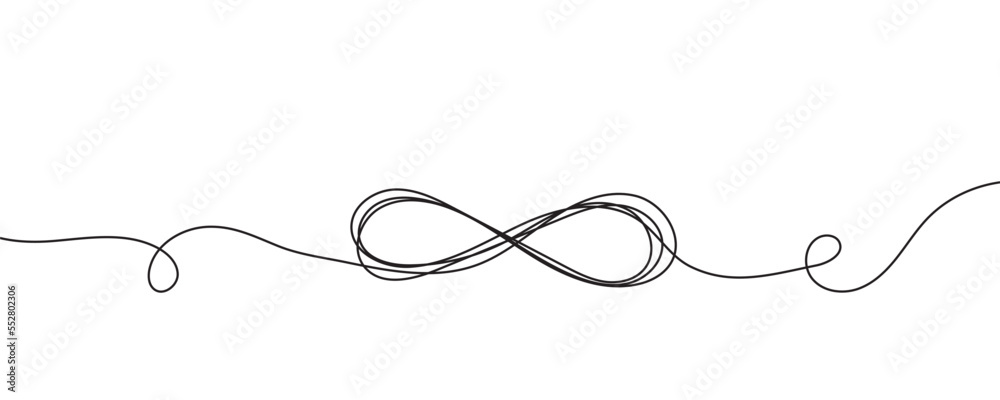 Continuous one line drawing of infinity sign. Vector illustration Stock ...