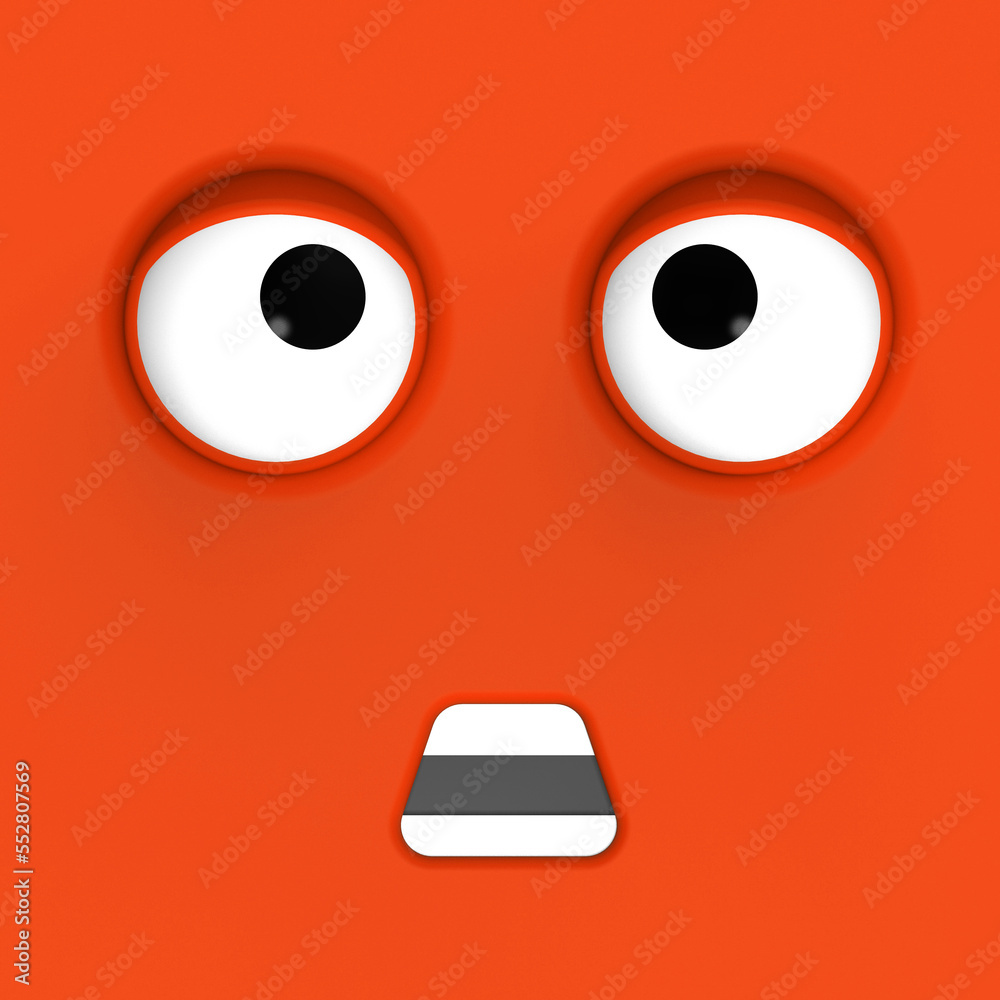 Red face of cute character. Cute face. stupid face. emotion surprise ...