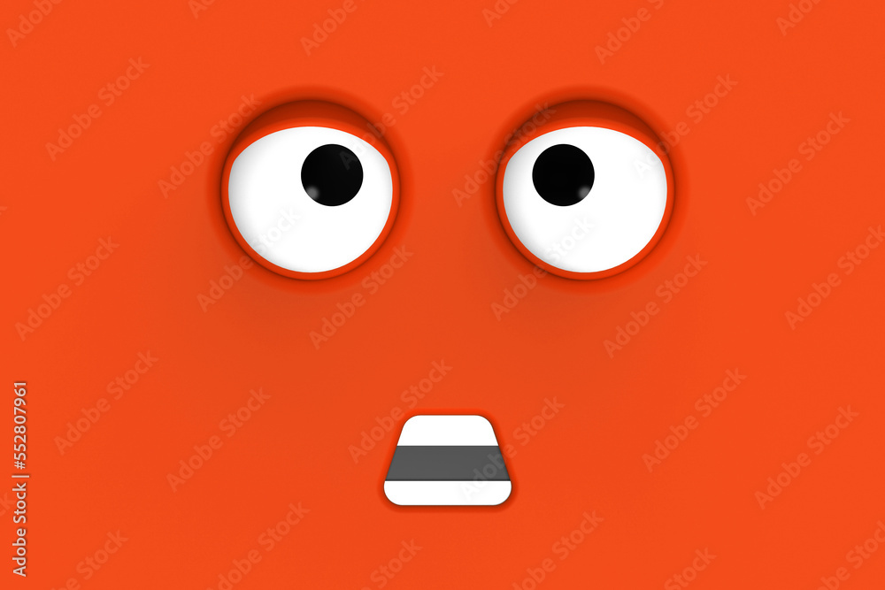 Red face of cute character. Cute face. stupid face. emotion surprise ...