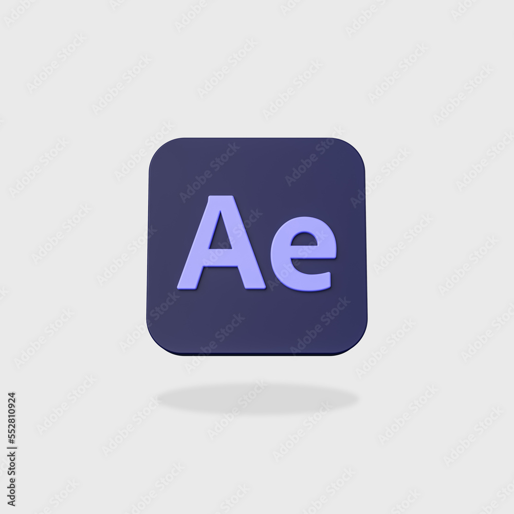 Adobe After Effects App Icon on Flat Gray Background Stock Illustration ...