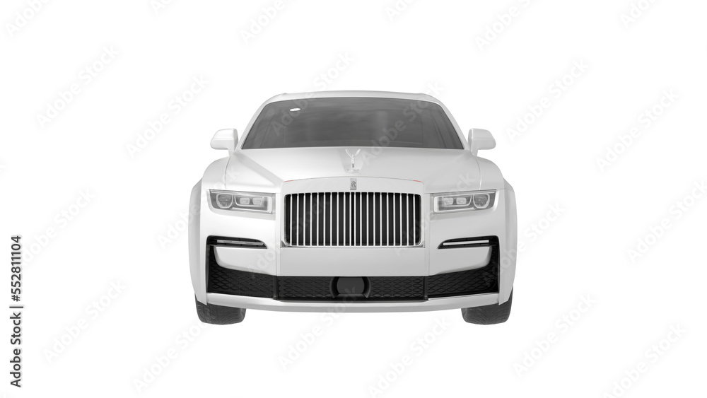 ROLLS ROYCE, 3d rendering of white Rolls Royce on PNG transparent ...