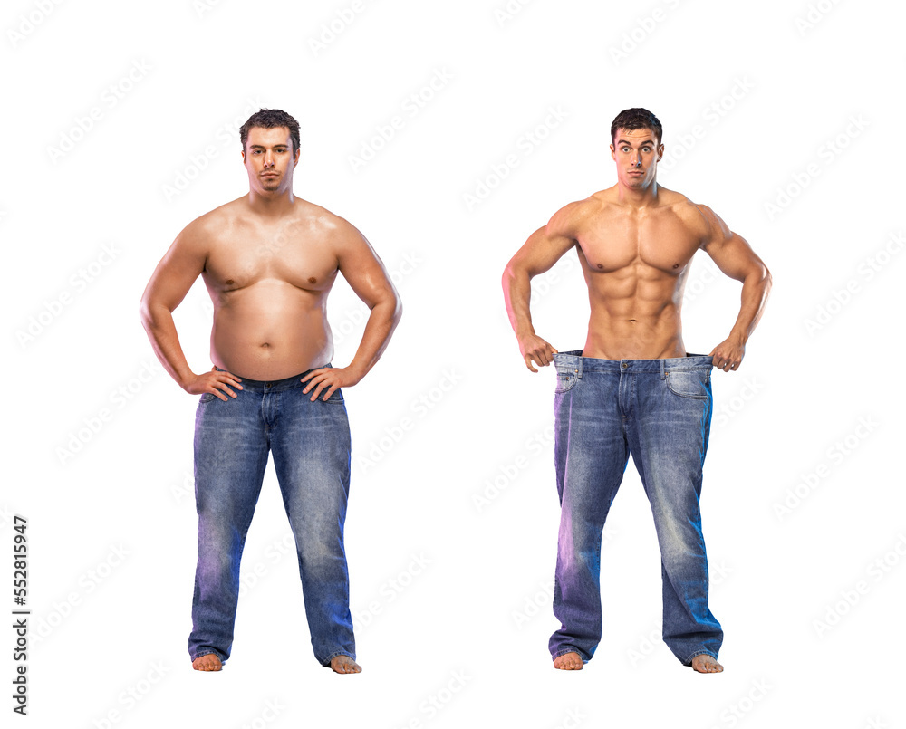 Before and After Weight Loss fitness Transformation. The man was fat ...