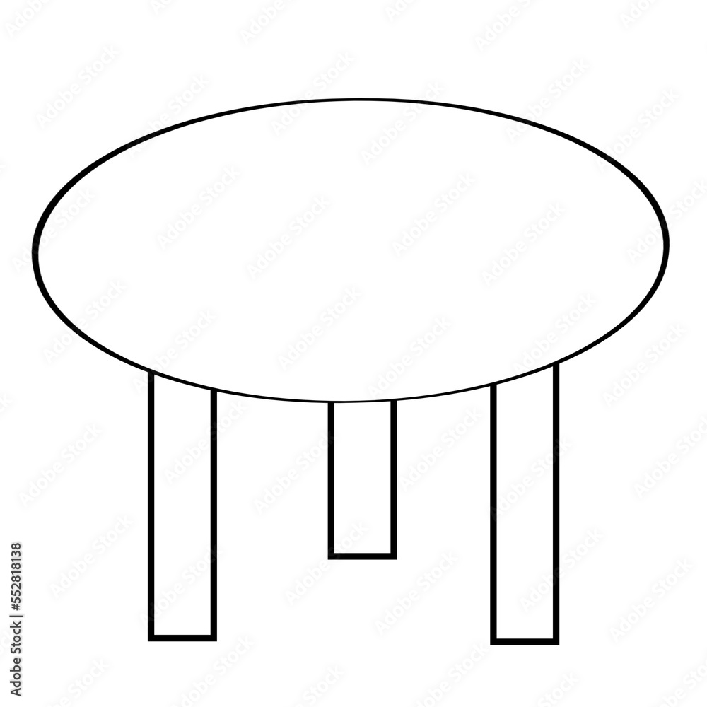 Coloring page round table illustration Stock Illustration | Adobe Stock