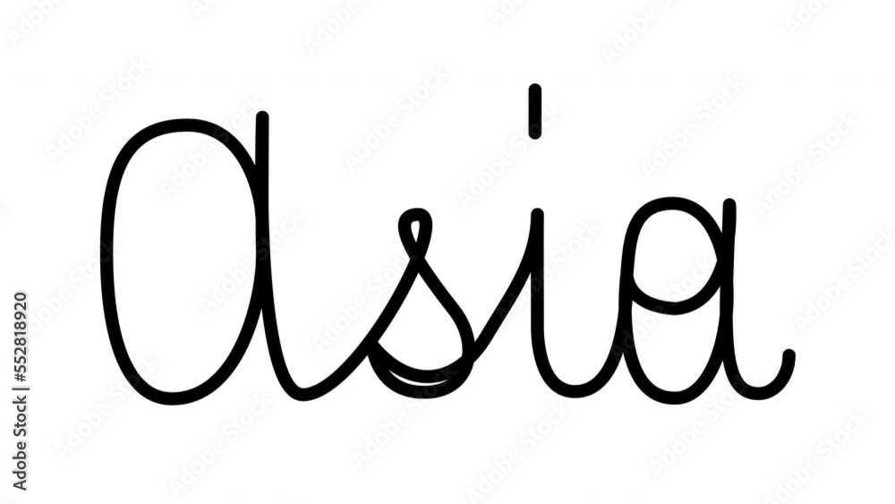 Asia word hand writing self drawing animation. Luma matte, mask, alpha ...