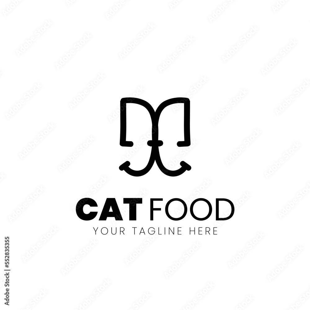 Cat logo. cat food logo. pet logo. pet food logo. pet face logo. line ...