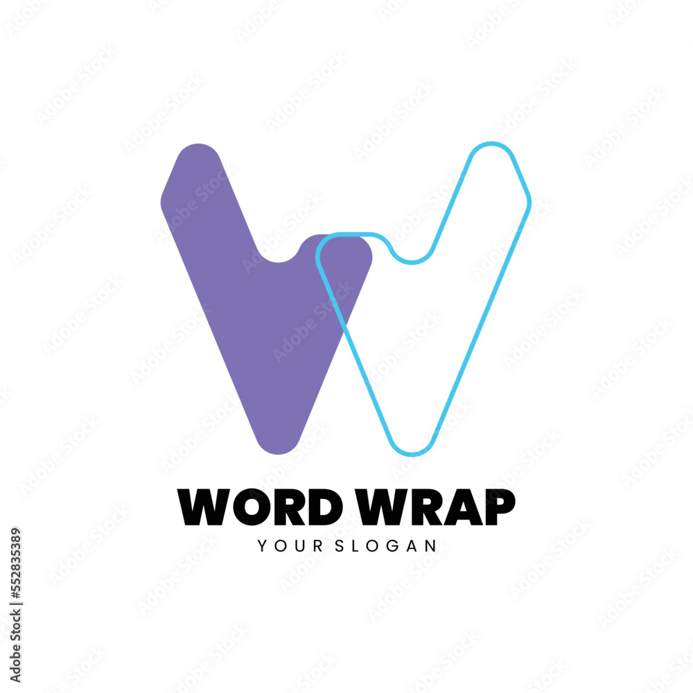 logo for the company. Vector w alphabet logo. w logo. word wrap logo ...
