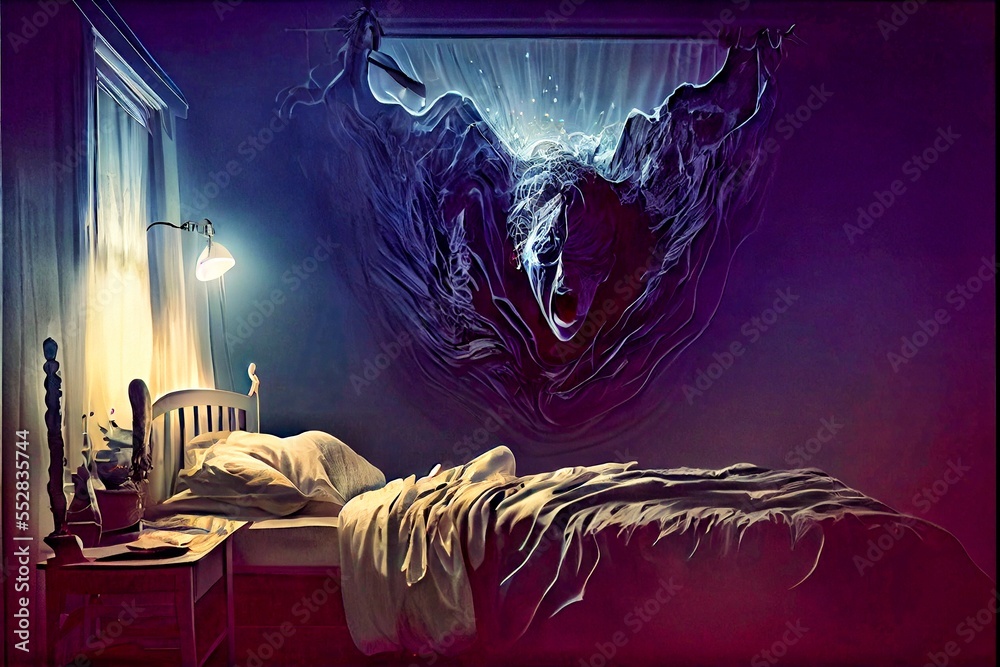 Photo & Art Print Generative AI abstract render of sleep paralysis ...