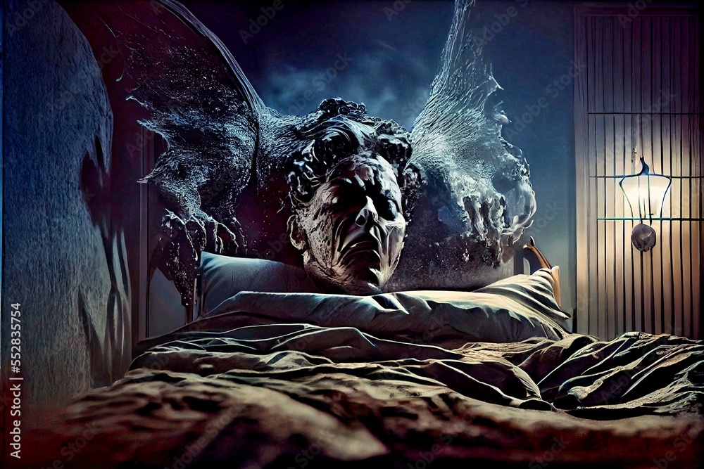 Generative AI abstract render of sleep paralysis Stock Illustration ...