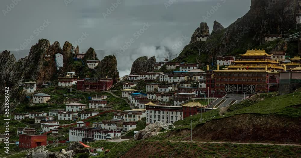 Zizhu temple, about 4800 meters above sea level, one of the oldest and ...