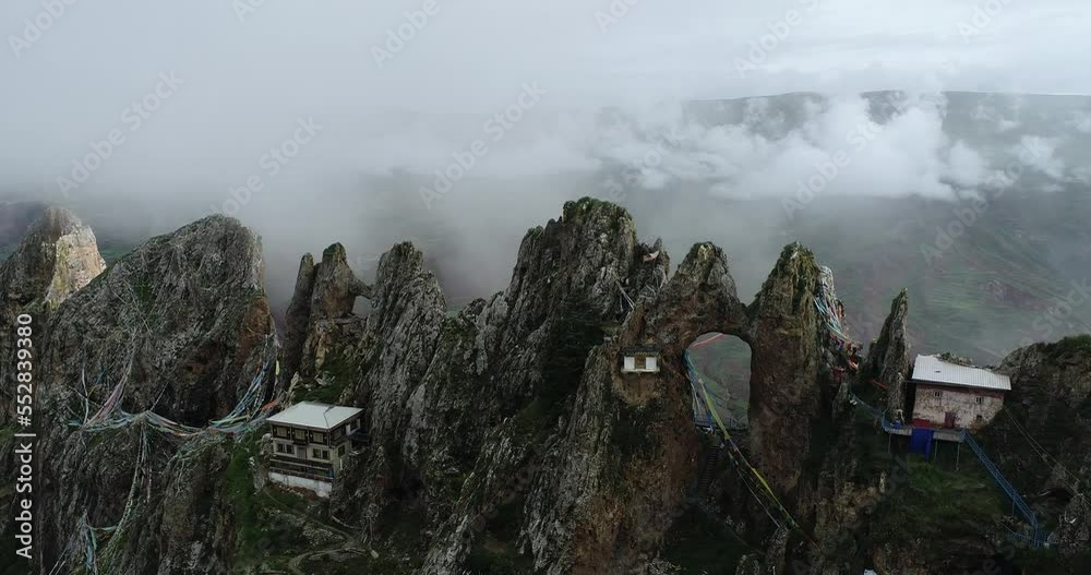 Zizhu temple, about 4800 meters above sea level, one of the oldest and ...