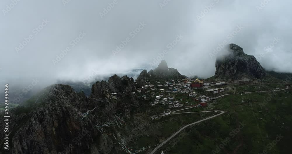 Zizhu temple, about 4800 meters above sea level, one of the oldest and ...