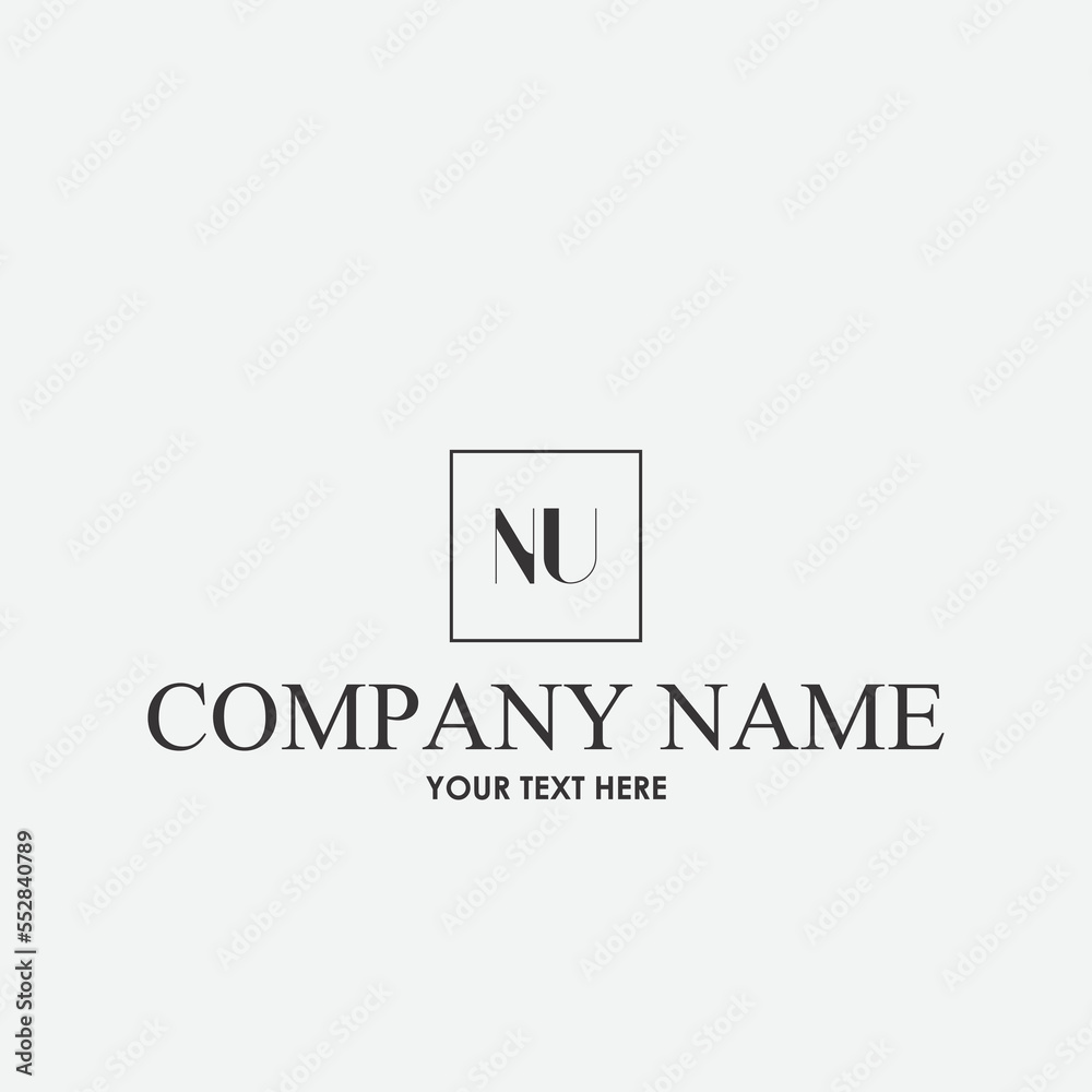 NU Letter Minimalist Initial Logo Design Vector Stock Vector | Adobe Stock