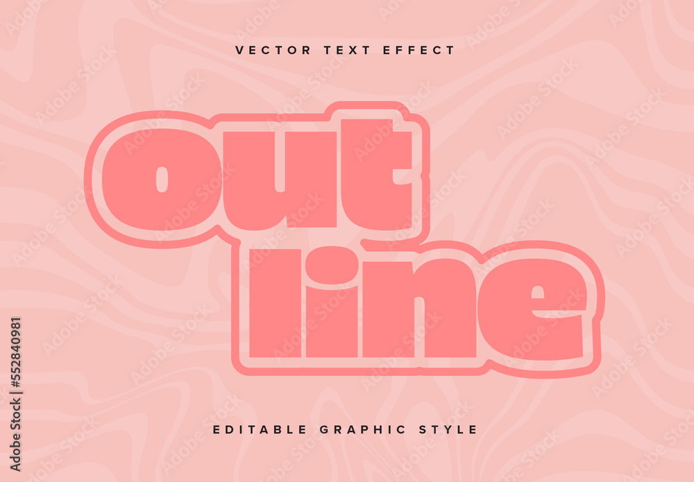Simple Outlined Text Effect Mockup Stock Template | Adobe Stock