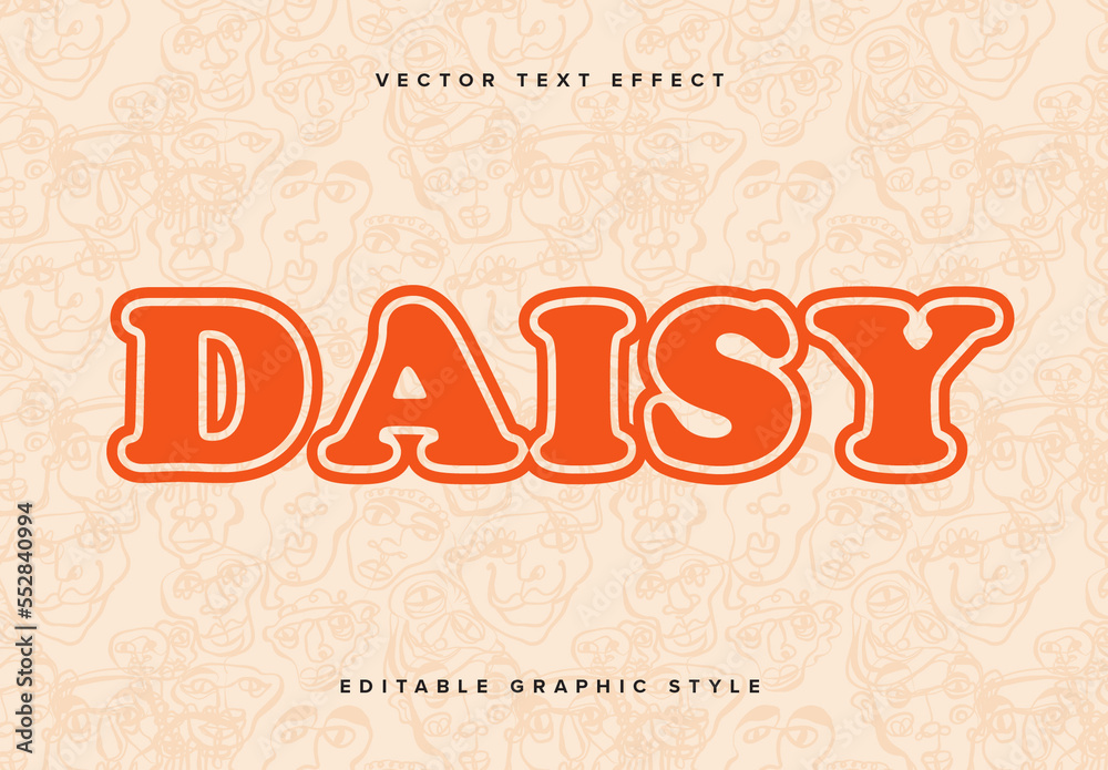 Simple Outlined Text Effect Mockup Stock Template | Adobe Stock