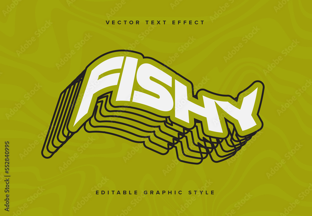 Wavy Outlined Text Effect Mockup Stock Template | Adobe Stock