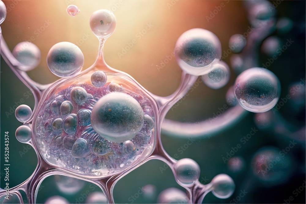 ภาพประกอบสต็อก Microscopic macroscopic close view of cells attacked by ...