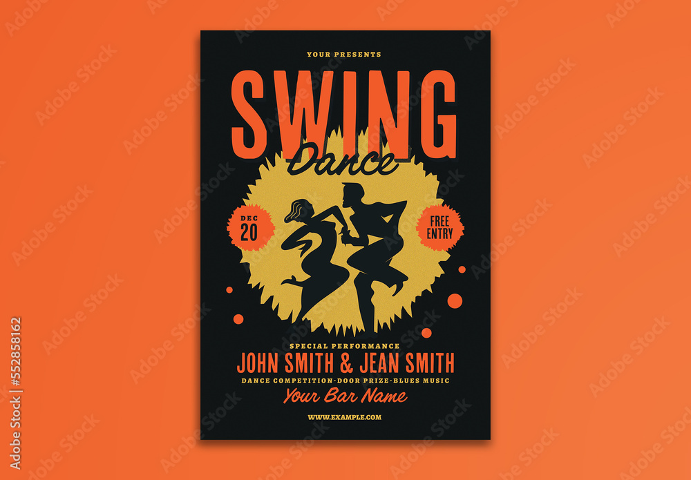 Swing Dance Flyer Stock Template | Adobe Stock