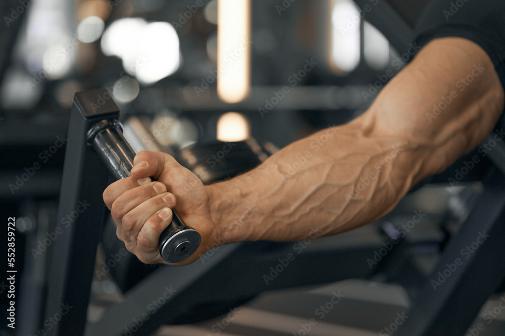 Power mans hand. Muscular and veins Stock Photo | Adobe Stock
