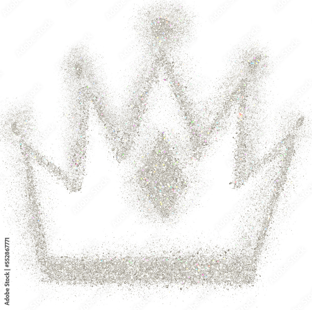 Silver glitter hand-drawn crown Stock Illustration | Adobe Stock