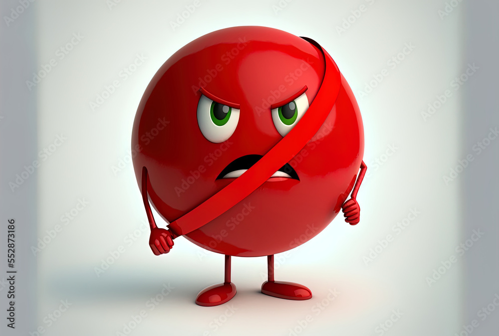 Character mascot of an Earth globe person with a red forbidden or ...