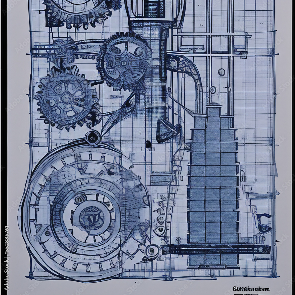 Generative AI illustration of a steampunk complex mousetrap design ...