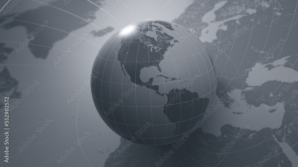 World map banner concept. Detailed flat map of continents. 3d rendering ...