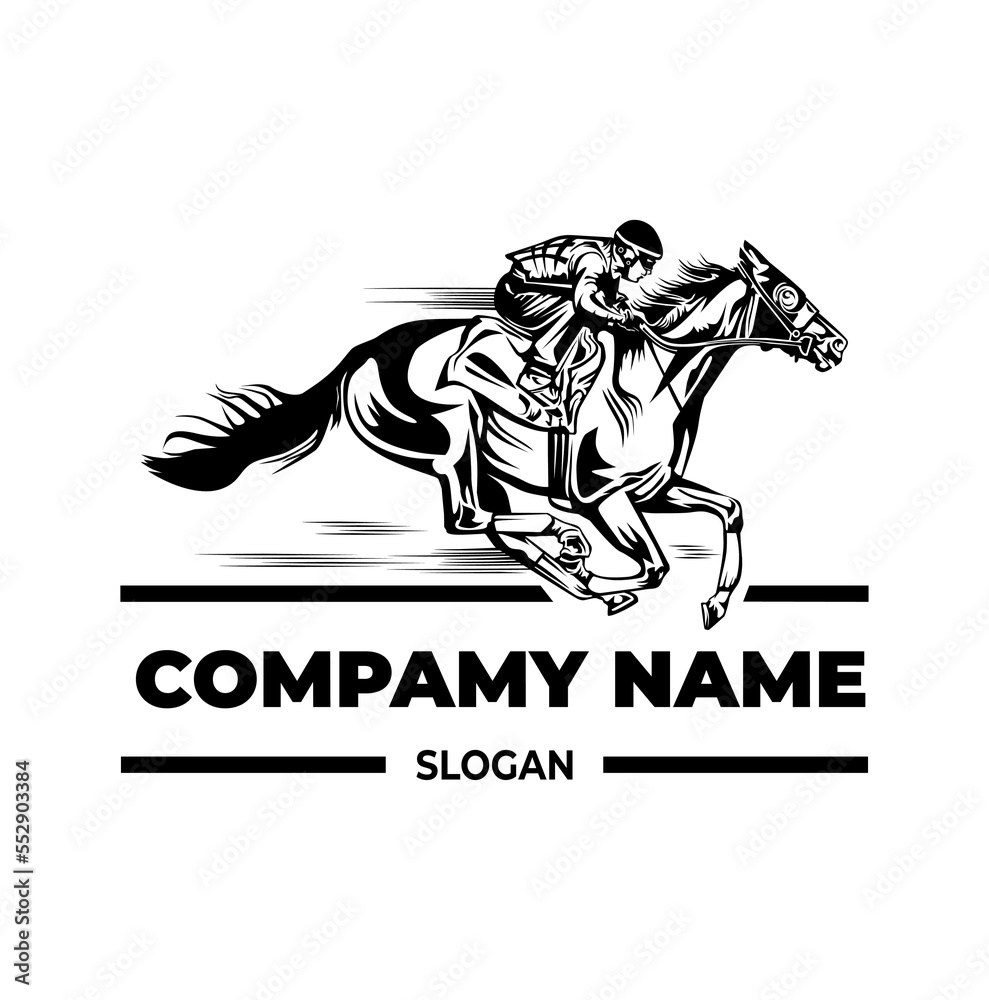 Horse Racing logo Vector Stock Vector | Adobe Stock