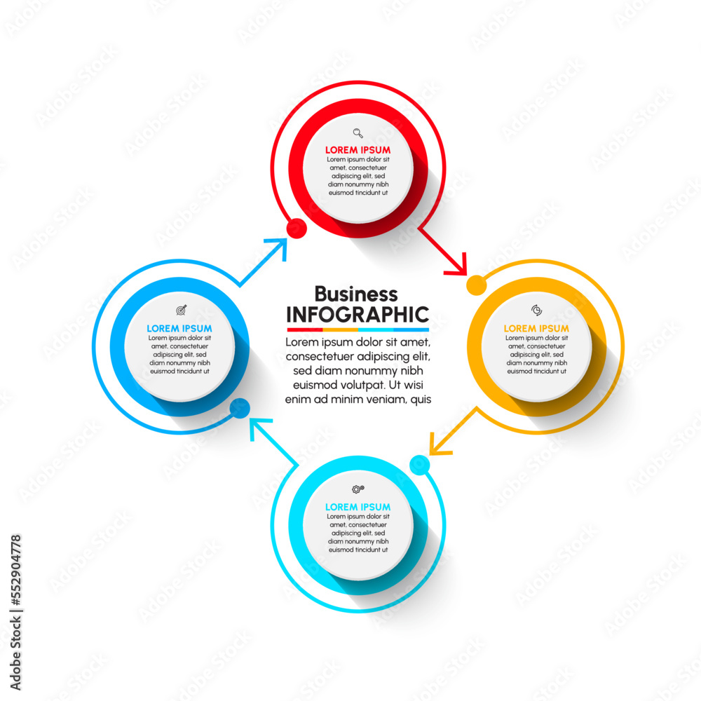 Business cycle. timeline infographic icons designed for abstract ...
