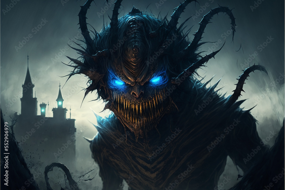 The monster from a horrifying nightmare. Created with Generative AI ...