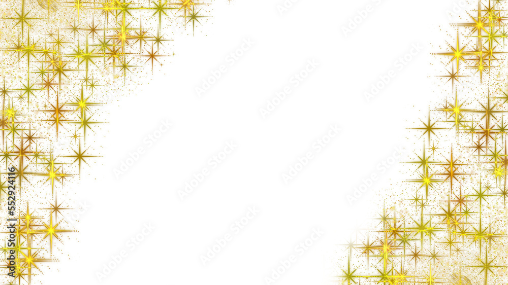 Snowflakes on gold color stars with white background, gold glitter ...