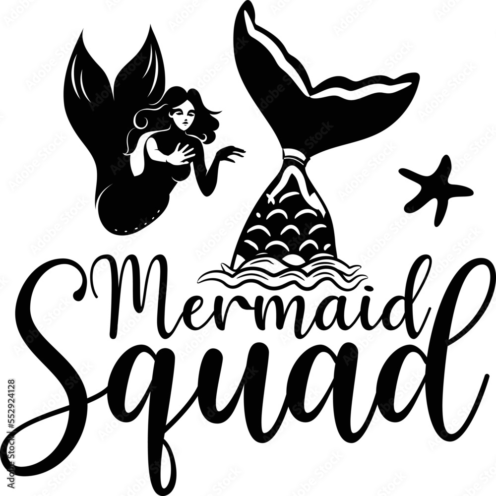 Vetor de Mermaid SVG Bundle, Mermaid Tail Svg, Mermaid Quotes, Mermaid ...