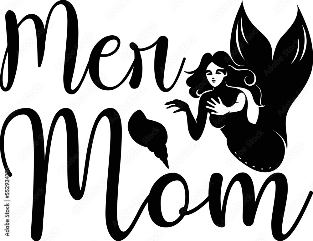 Vetor de Mermaid SVG Bundle, Mermaid Tail Svg, Mermaid Quotes, Mermaid ...