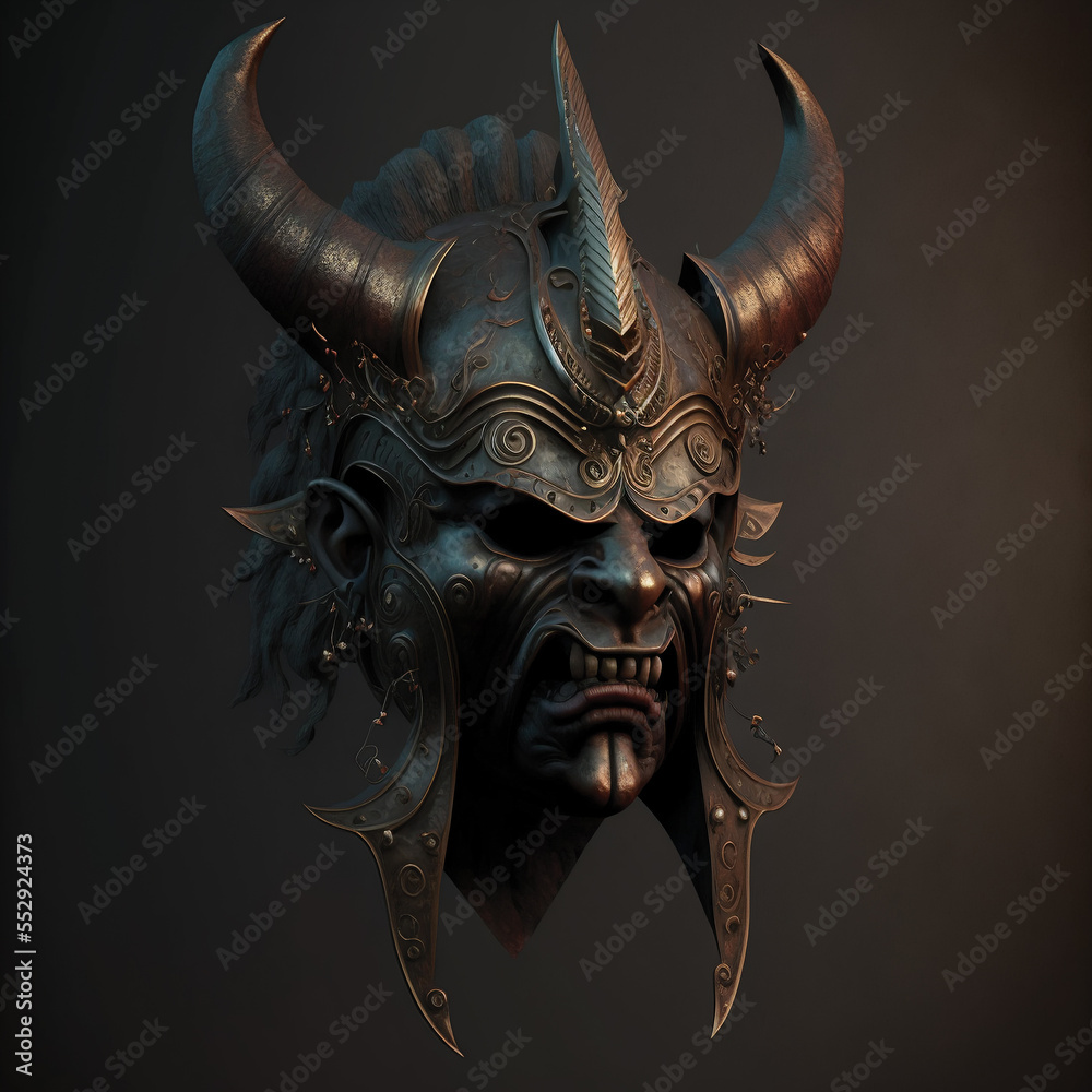 Demon Mask Full Face Mask - Generated by Generative AI Stock ...