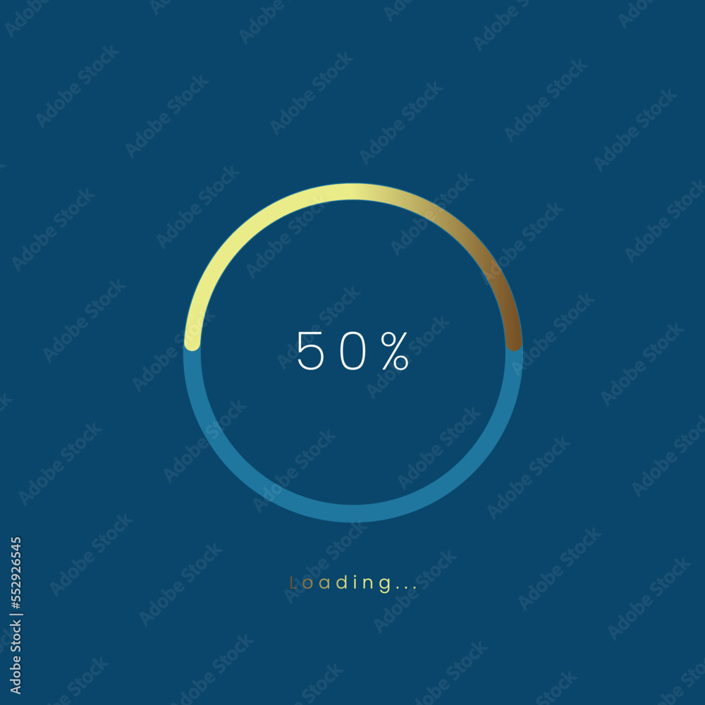 50 percent golden loading bar, gold upload UI,UX premium design bar ...