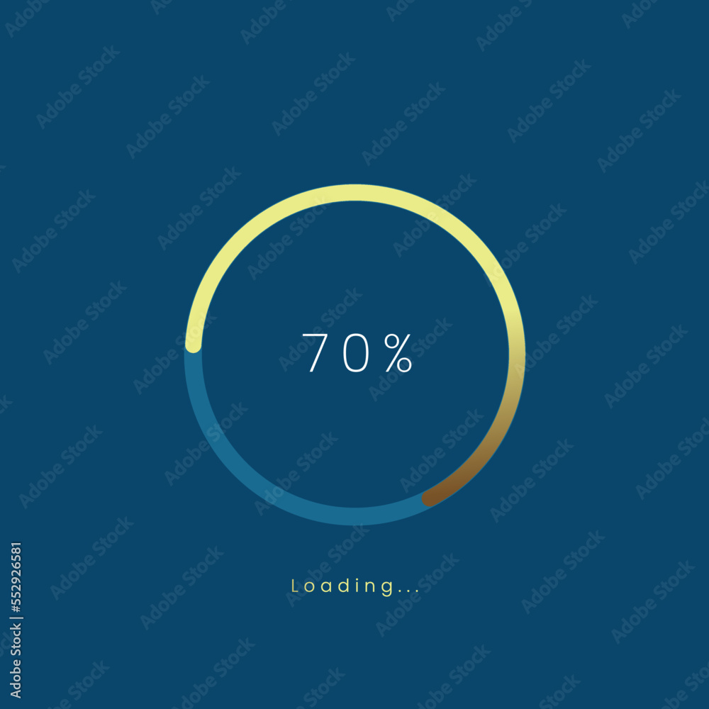 70 percent golden loading bar, gold upload UI,UX premium design bar ...