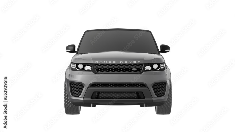 GREY car isolated on white, RANGE ROVER png transparent background 3d ...