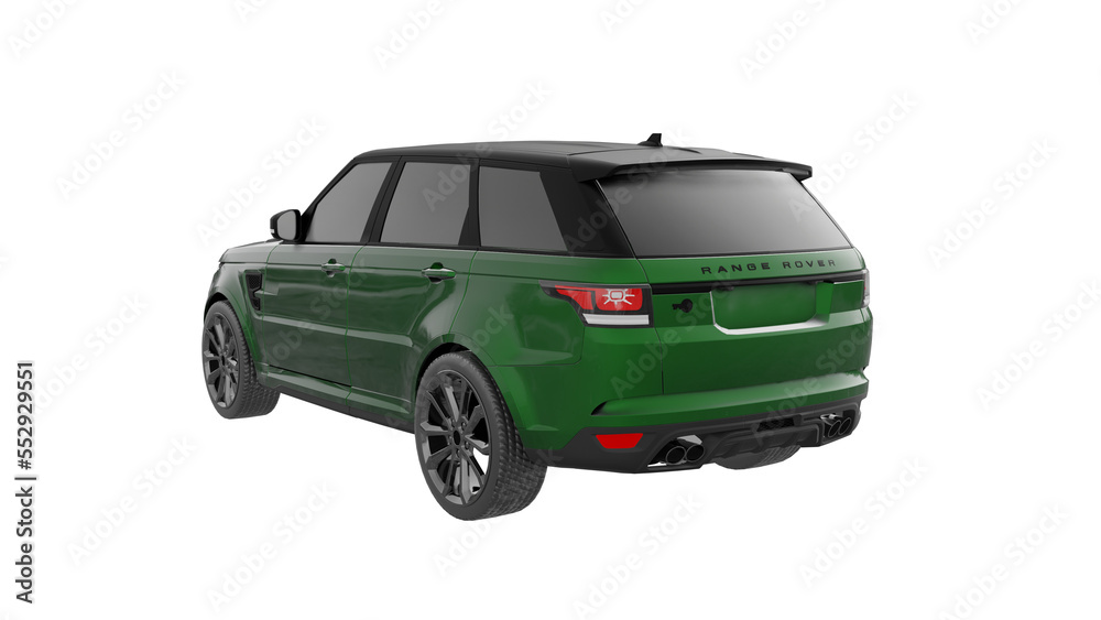 GREEN car isolated on white, RANGE ROVER png transparent background 3d ...