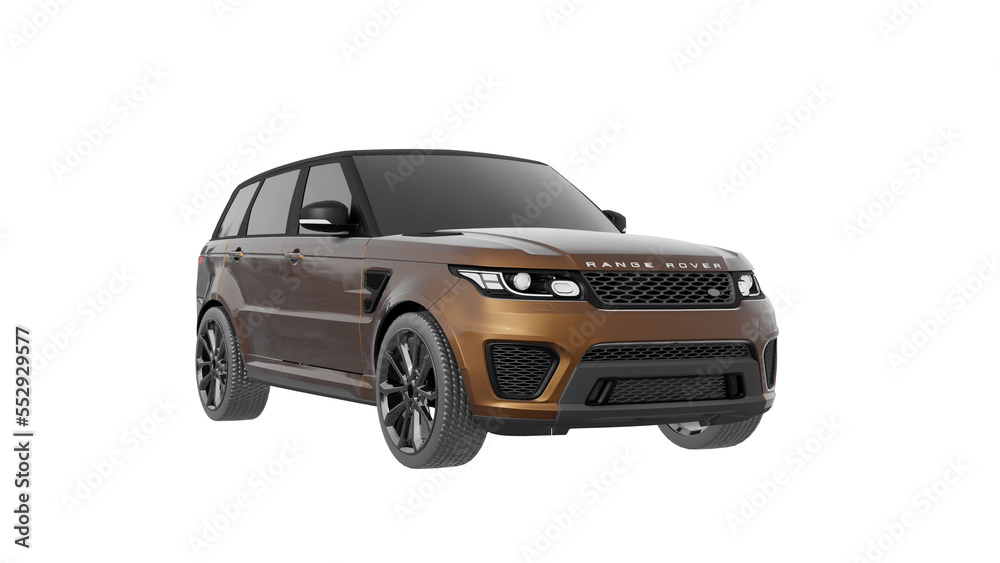 BROWN car isolated on white, RANGE ROVER png transparent background 3d ...