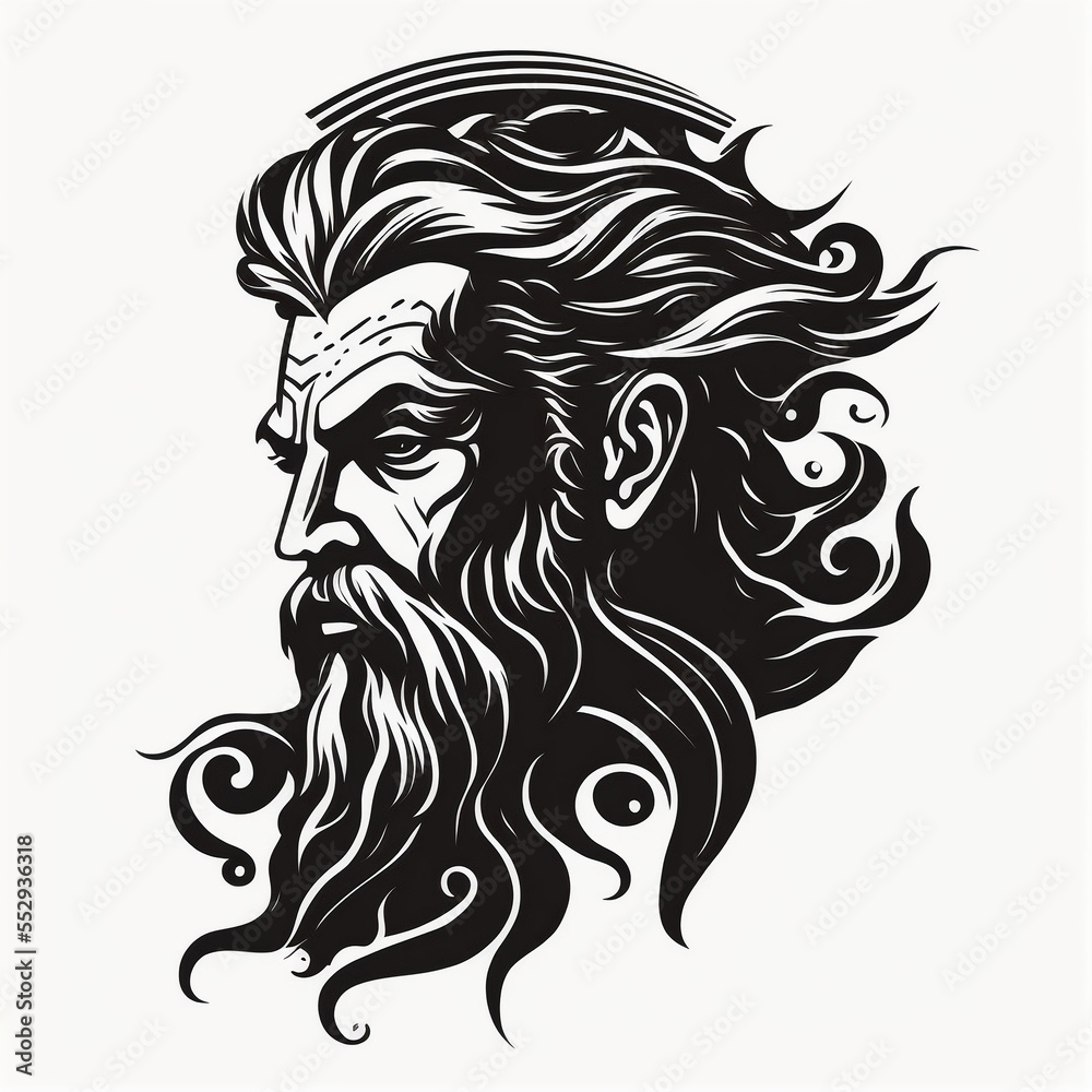 Poseidon vector for logo or design. Generative AI Stock Illustration ...