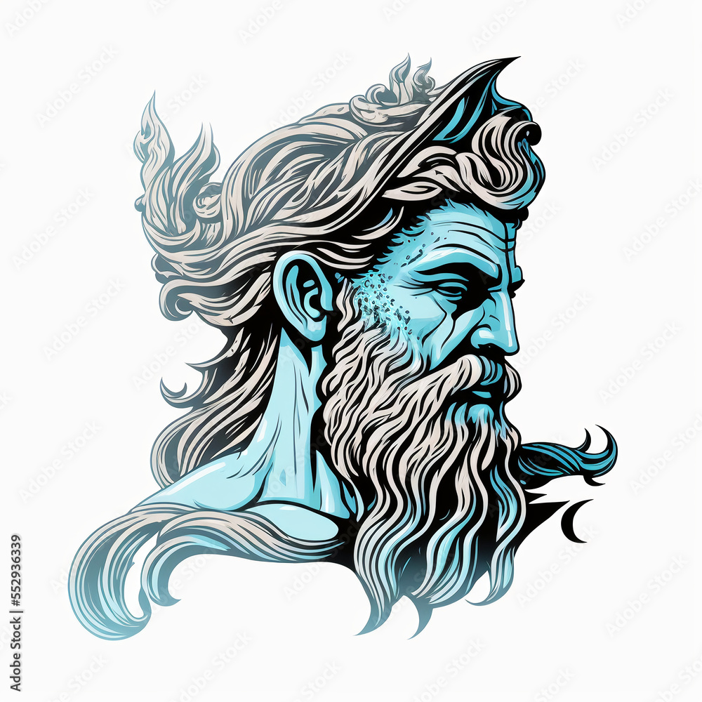 Poseidon vector for logo or design. Generative AI Stock Illustration ...