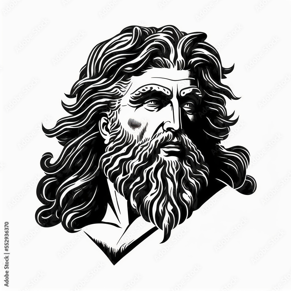 Zeus god vector for logo or design. Generative AI Stock Illustration ...