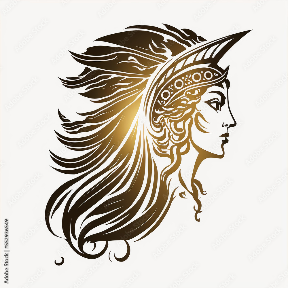 Athena goddess vector for logo or design. Generative AI Stock ...
