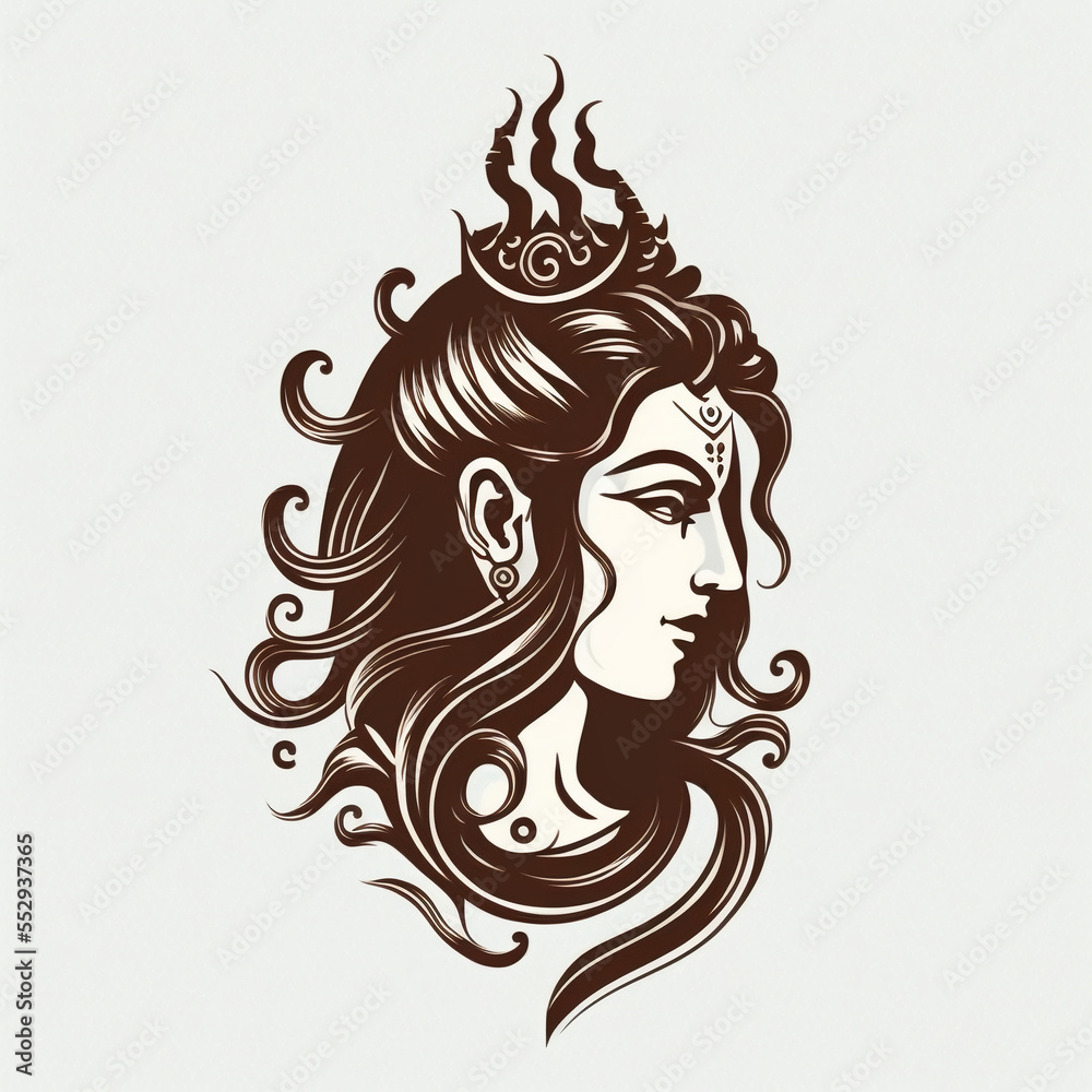 Shiva god vector for logo or design. Generative AI Stock Illustration ...