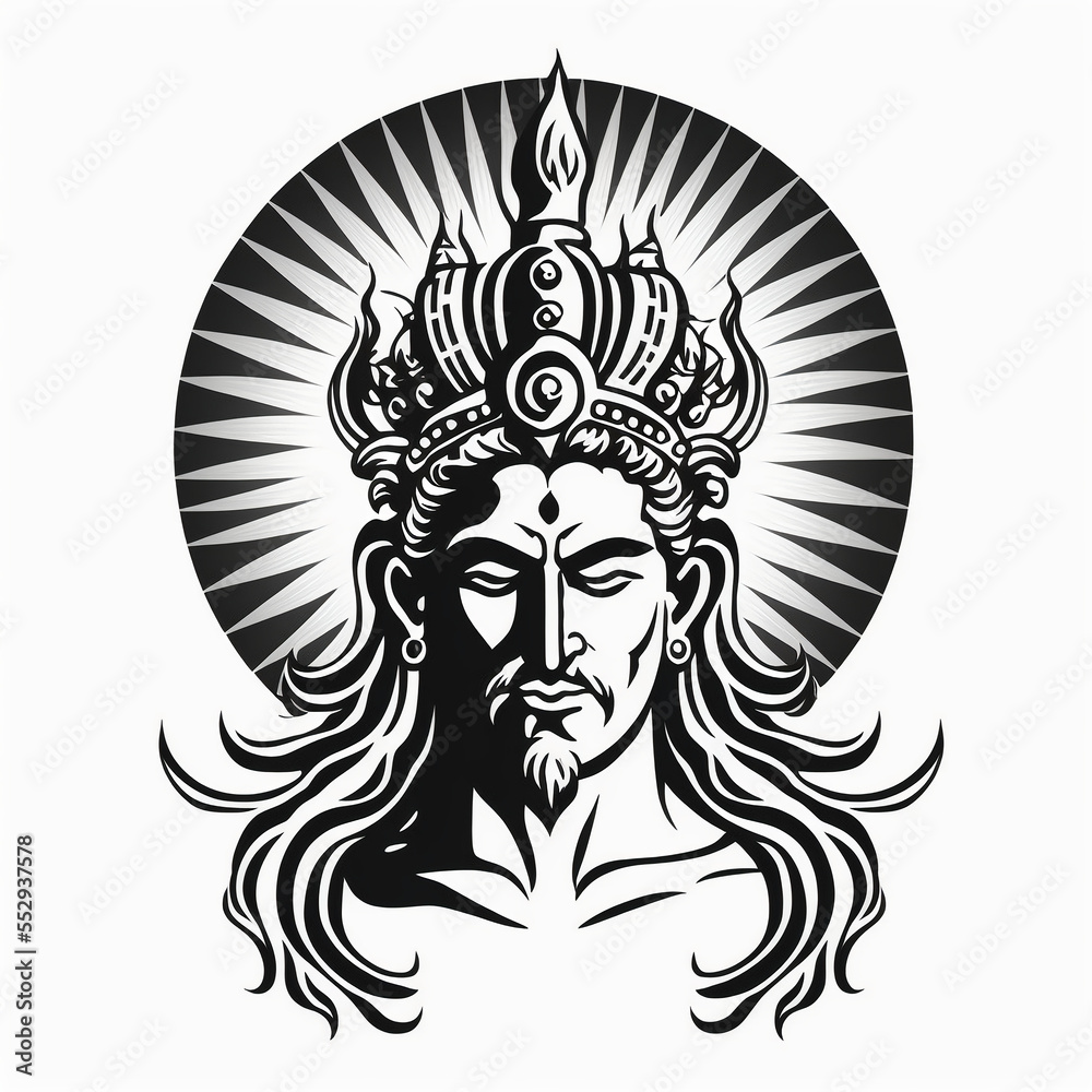 Brahma god vector for logo or design. Generative AI Stock Illustration ...