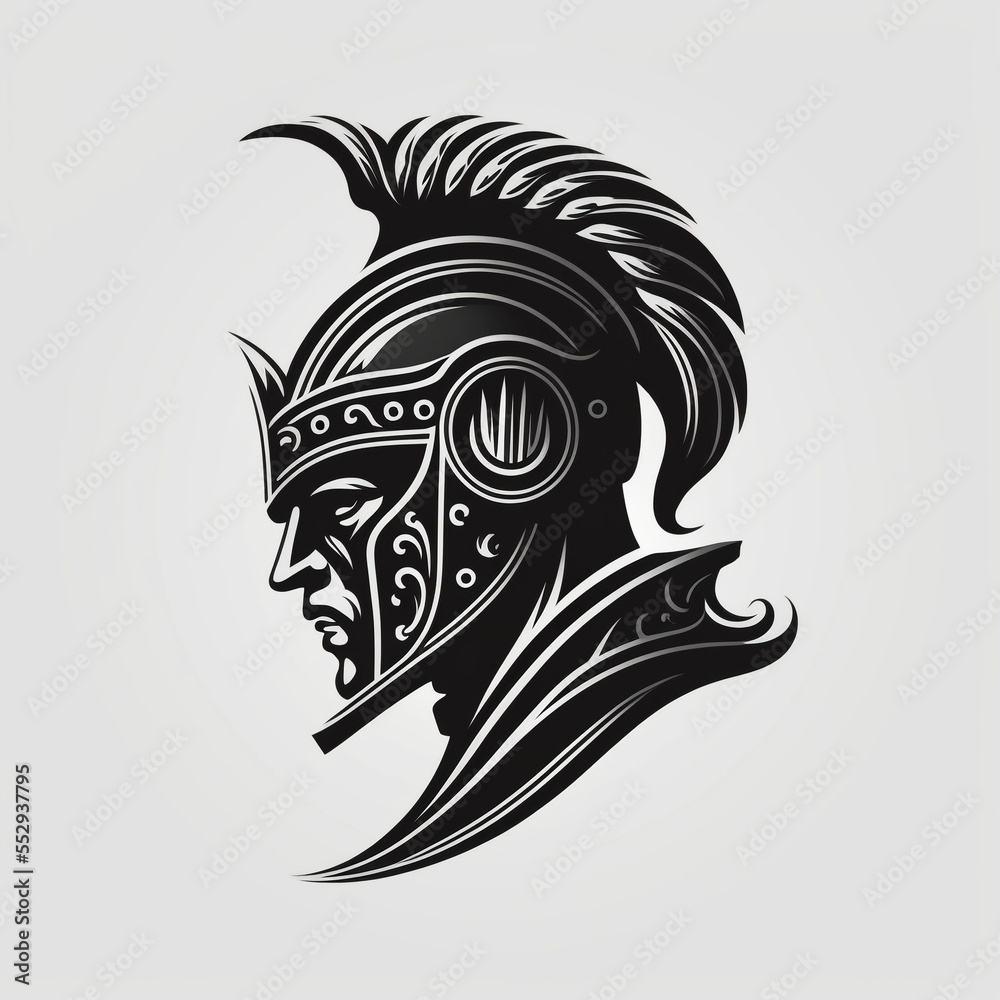 Medieval knight head vector for logo or design. Generative AI Stock ...