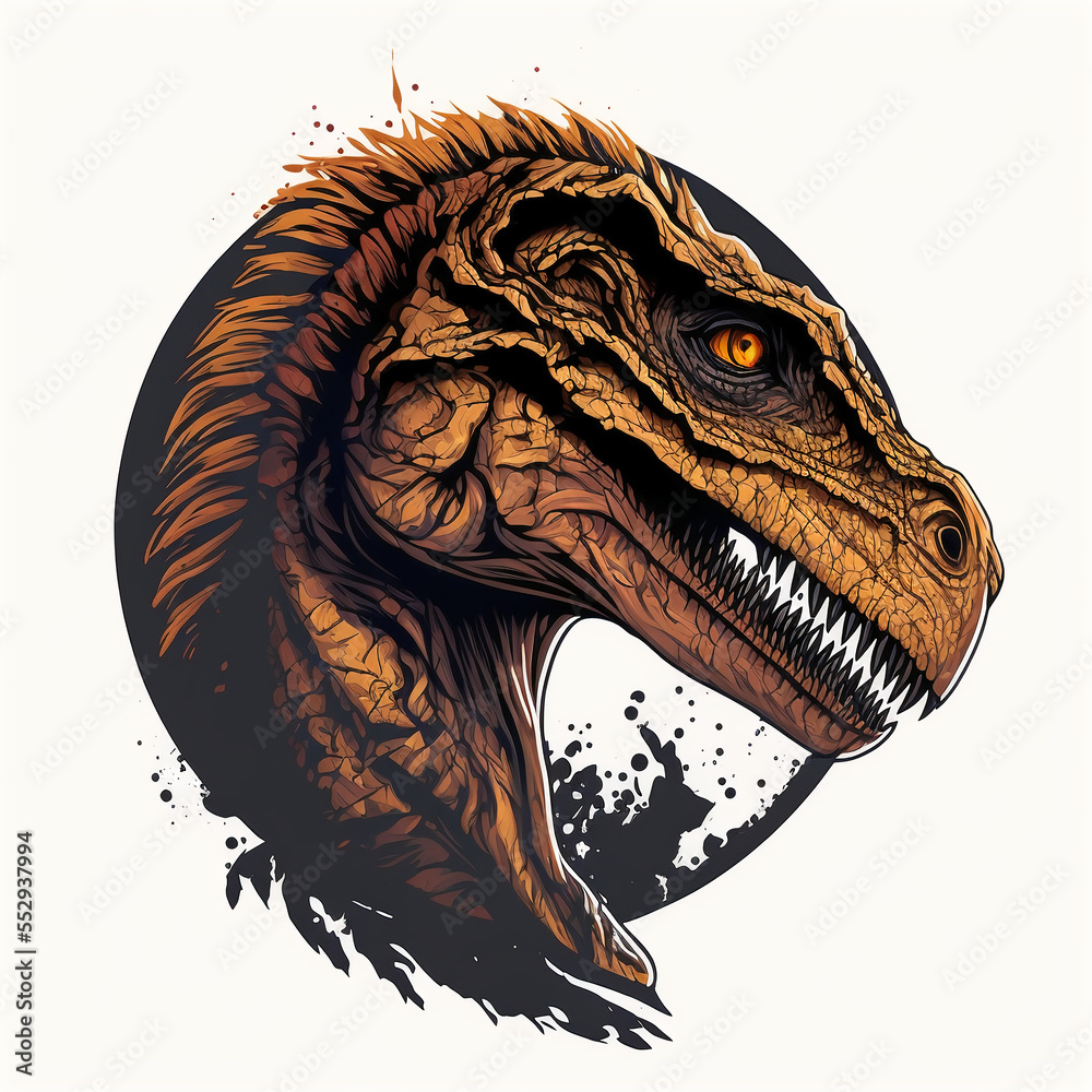 Velociraptor dinosaur vector for logo or design. Generative AI Stock ...