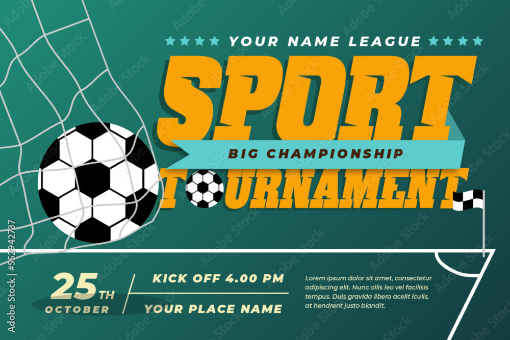 Football tournament sport event background design template simple and ...
